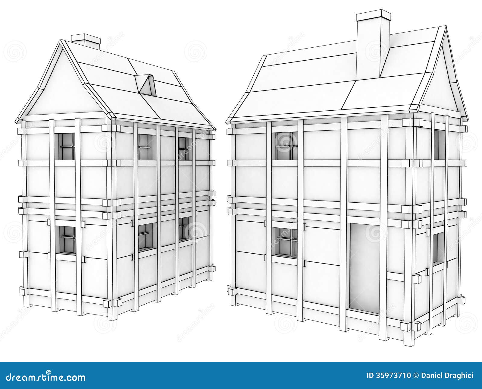 House stock illustration. Illustration of wireframe, concept - 35973710