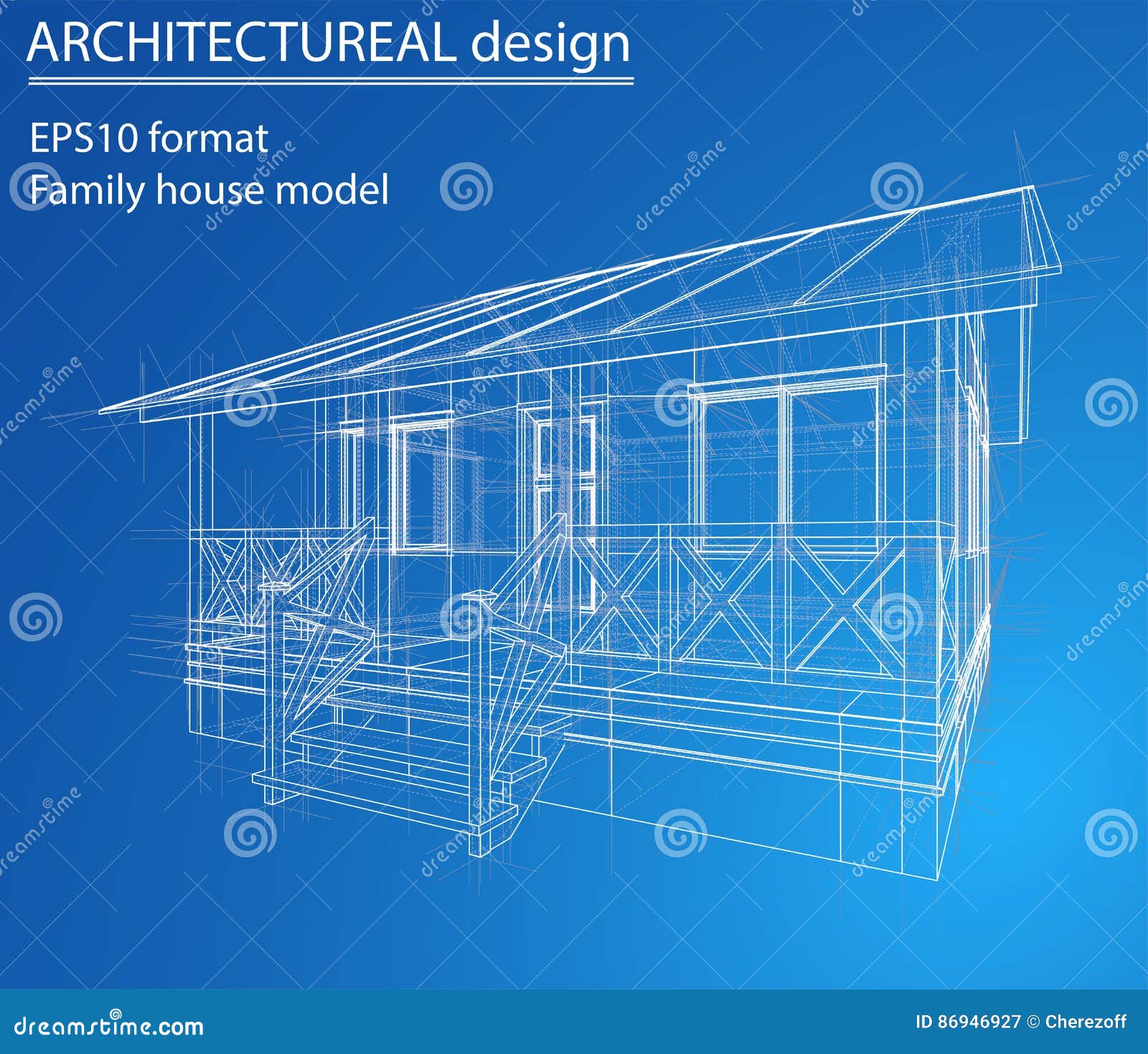 House Wireframe Structure. Vector Stock Vector - Illustration of ...