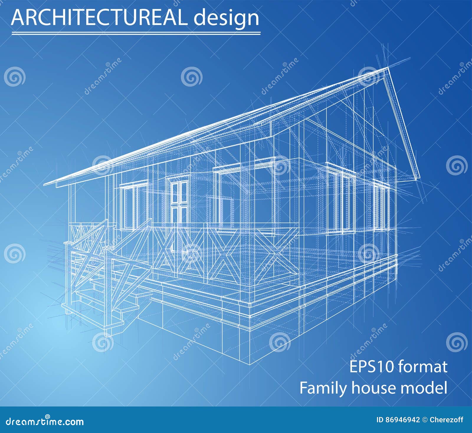 House Wireframe Structure. Vector Stock Vector - Illustration of house ...