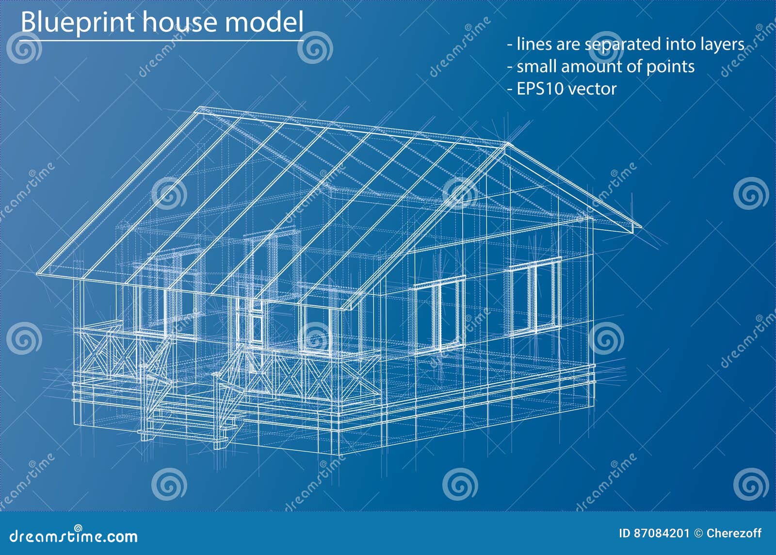 House Wireframe Structure. Vector Stock Vector - Illustration of ...