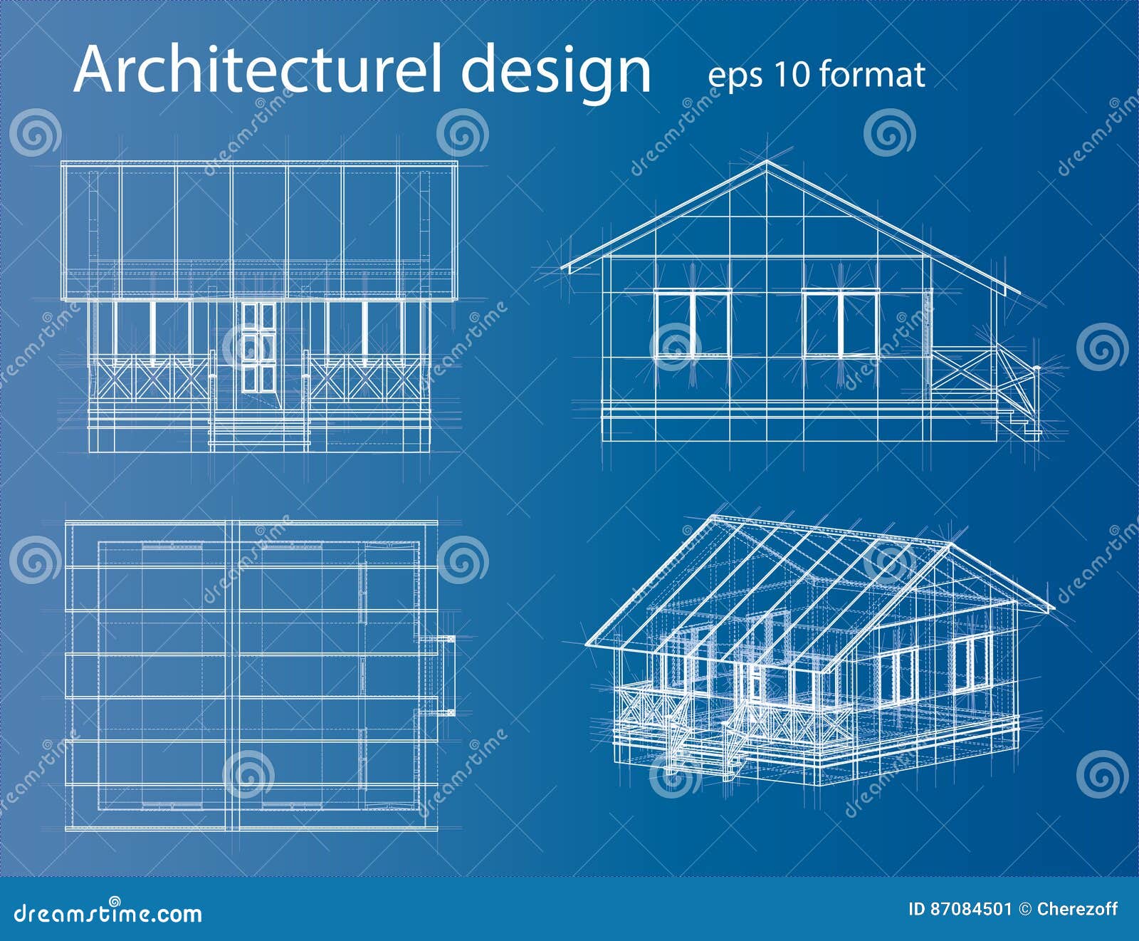 House Wireframe Structure. Vector Stock Vector - Illustration of house ...