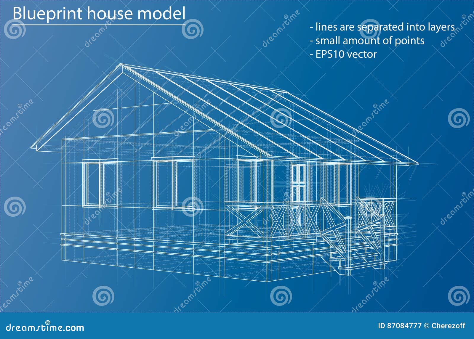House Wireframe Structure. Vector Stock Vector - Illustration of ...