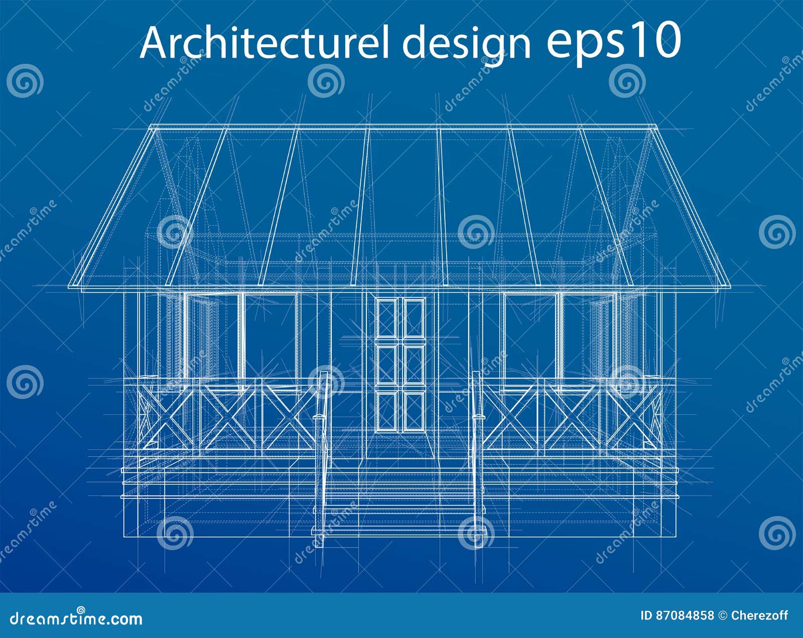 House Wireframe Structure. Vector Stock Vector - Illustration of ...