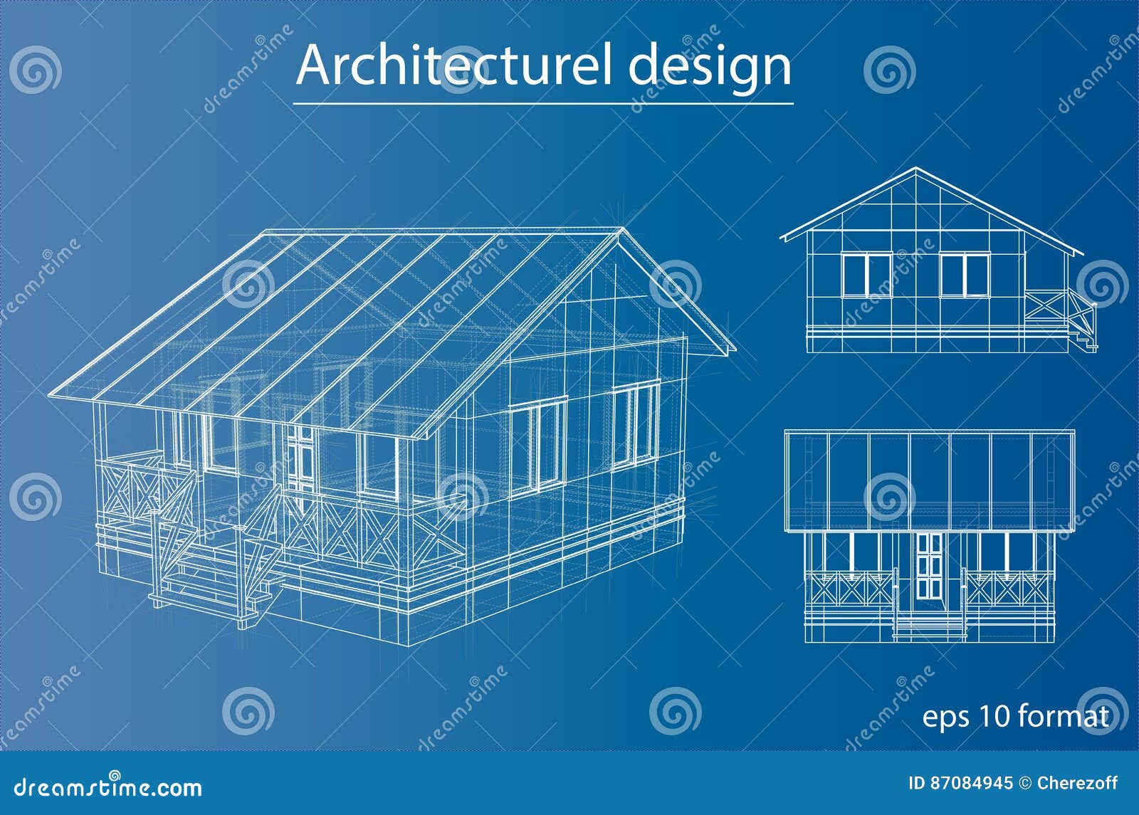 House Wireframe Structure. Vector Stock Vector - Illustration of ...