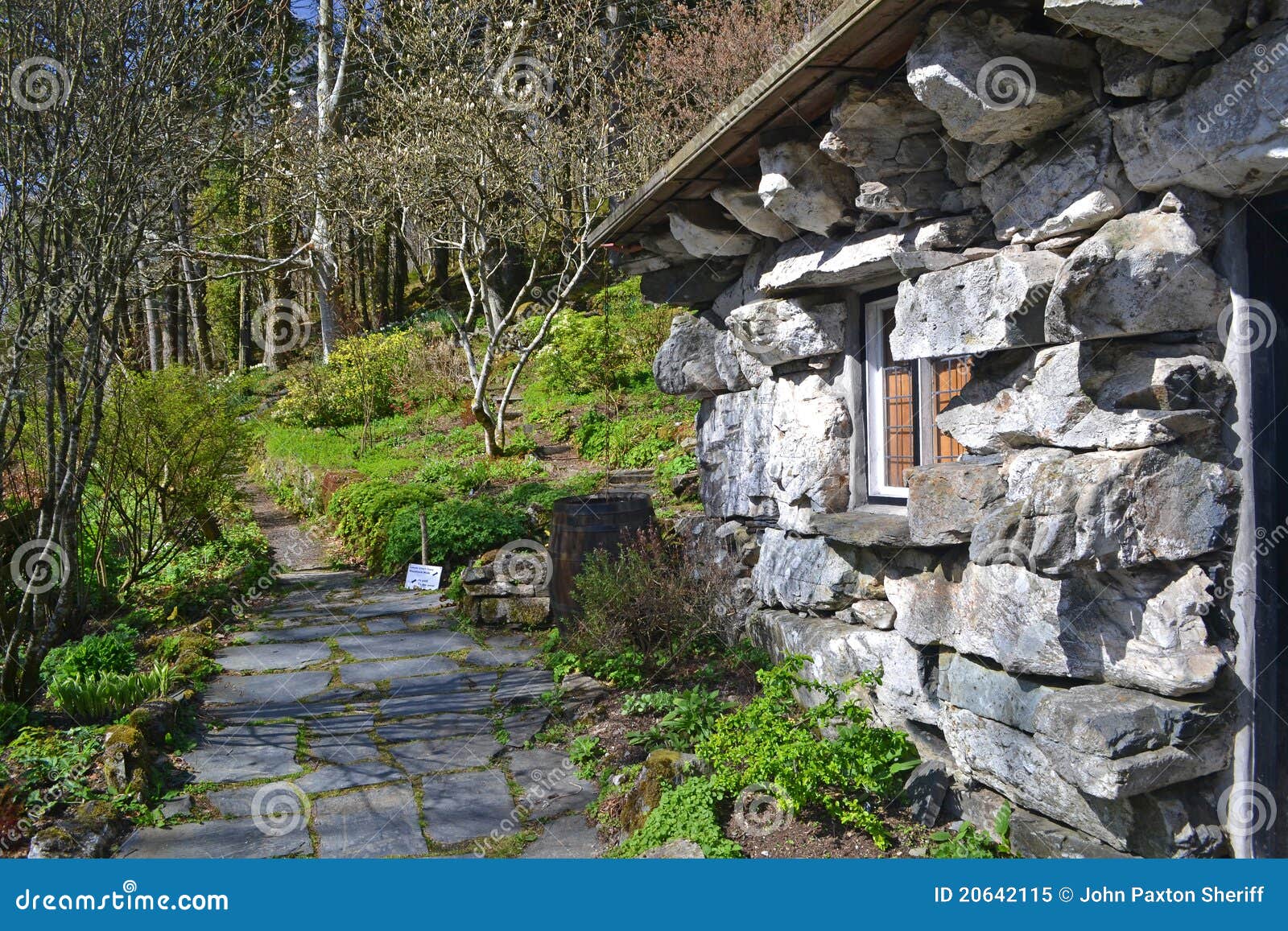 House, with woodland path stock image. Image of blocks - 20642115