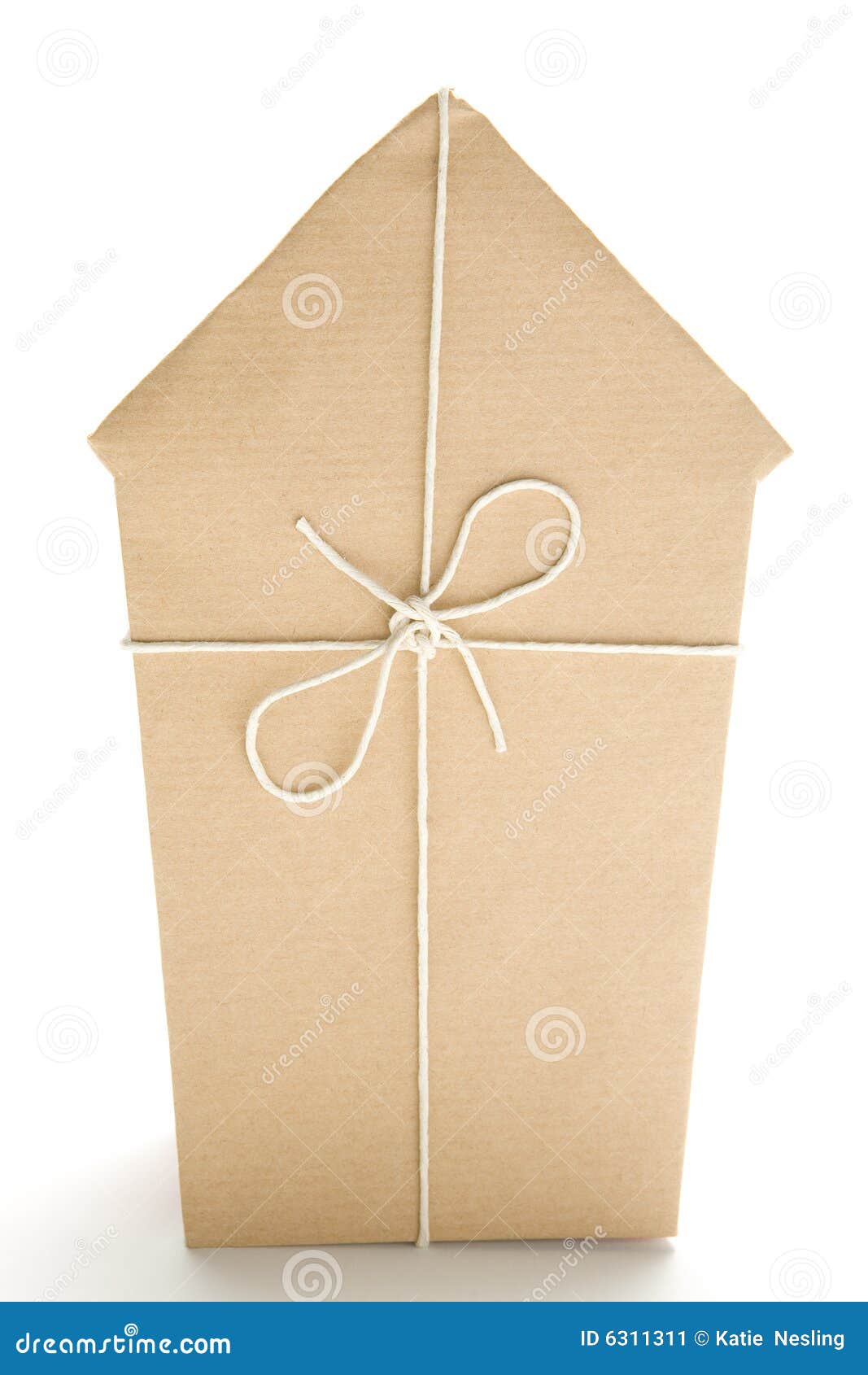 House Wrapped in Brown Paper Stock Image - Image of idea, copy: 6311311