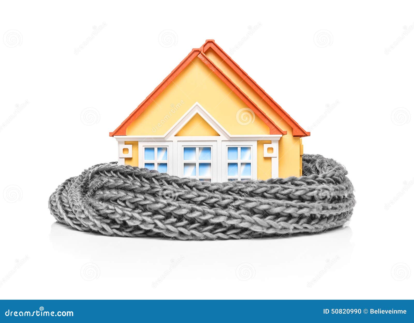 House wrapped in a scarf stock photo. Image of economizing - 50820990