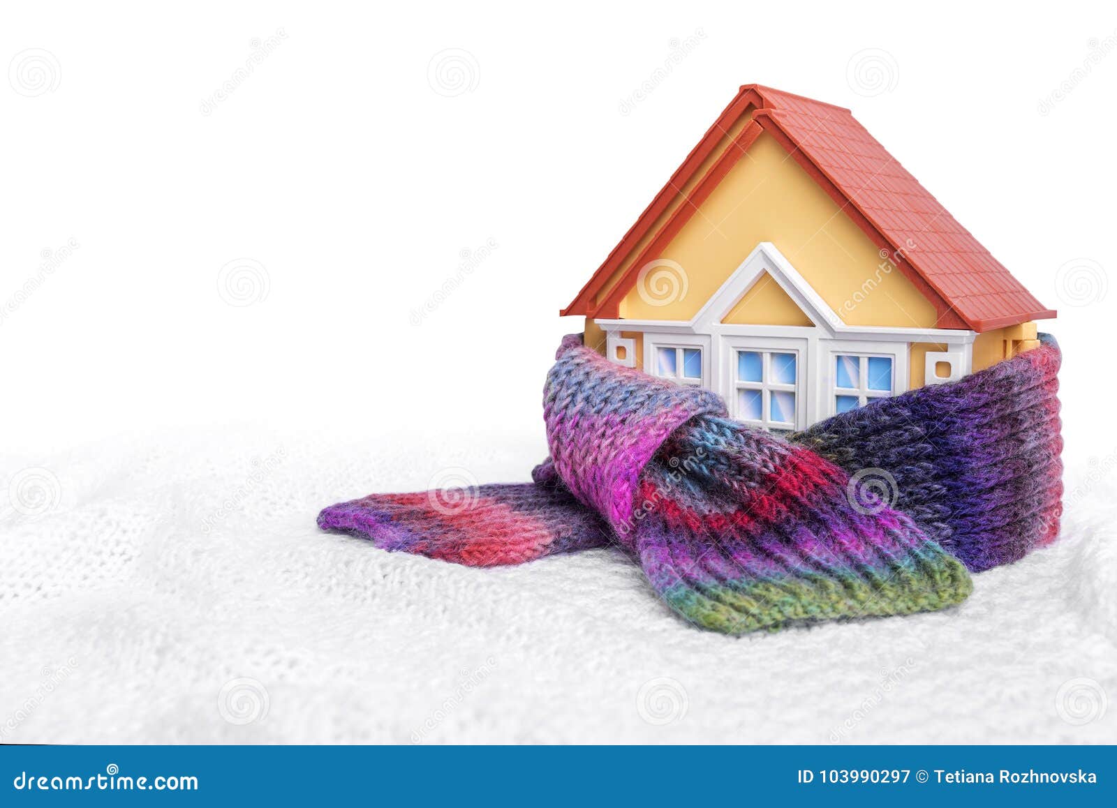 House is Wrapped in a Scarf. Stock Image - Image of economical, care ... House is Wrapped in a Scarf. Stock Image - Image of economical, care ...