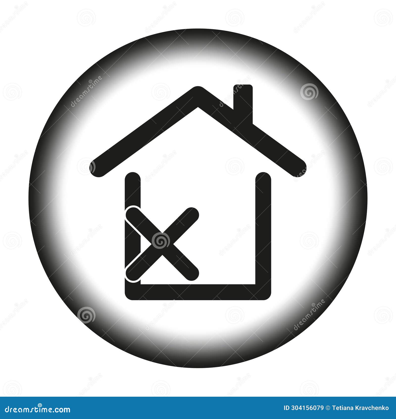 House with Wrong Mark Icon. Vector Illustration. EPS 10 Stock ...