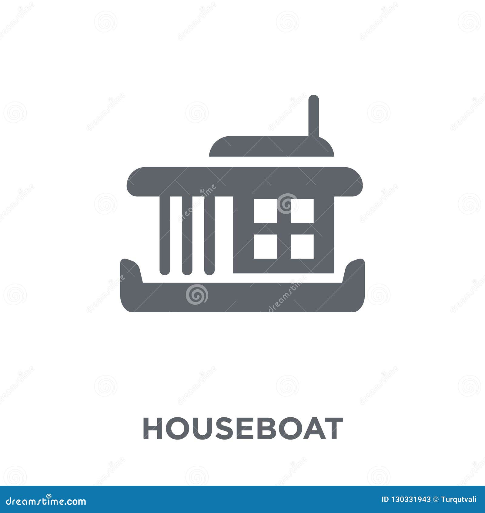 Houseboat Icon In Different Style Vector Illustration. Two Colored And ...