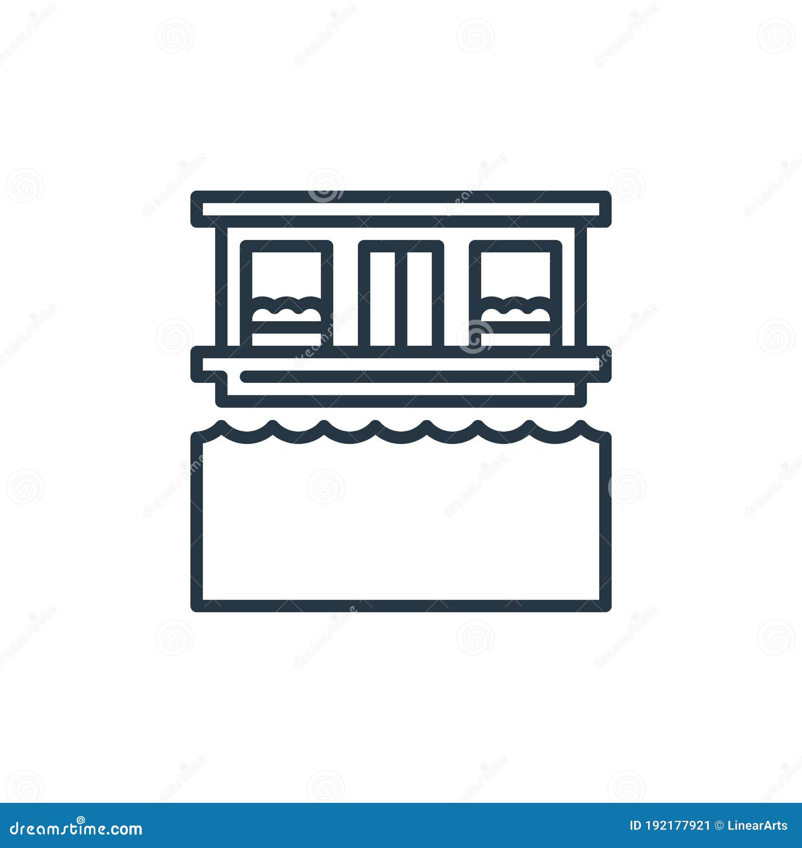 Houseboat Icon Vector from Holland Concept. Thin Line Illustration of ...