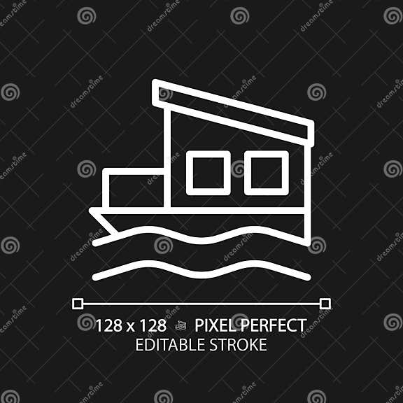 Houseboat Pixel Perfect White Linear Icon for Dark Theme Stock Vector ... Houseboat Pixel Perfect White Linear Icon for Dark Theme Stock Vector ...