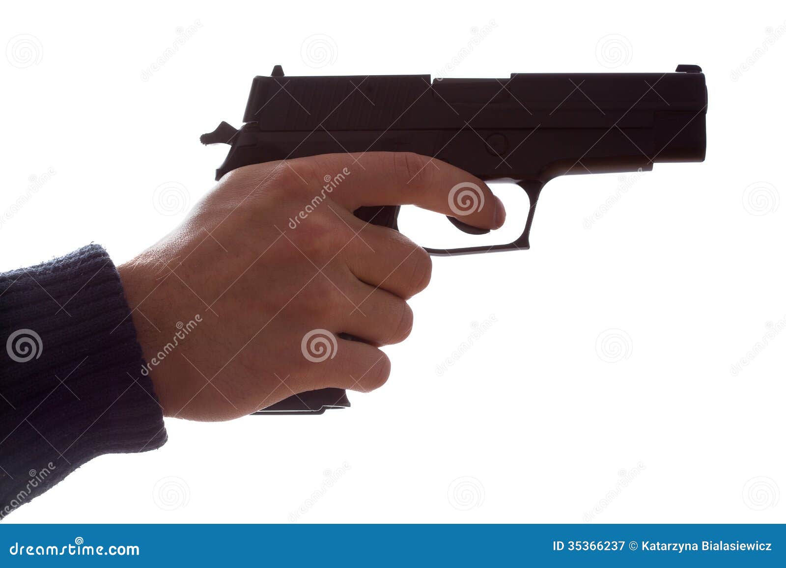 Hand holding a gun stock image. Image of security, background - 35366237
