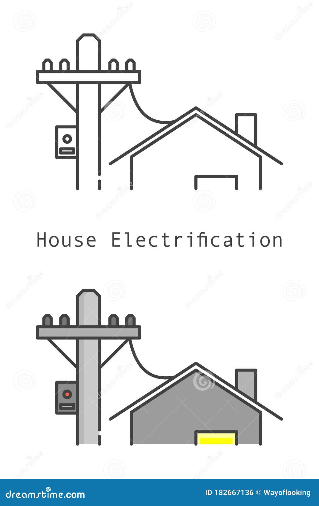 Electrification Of The House. Concept Stock Photo | CartoonDealer.com ...