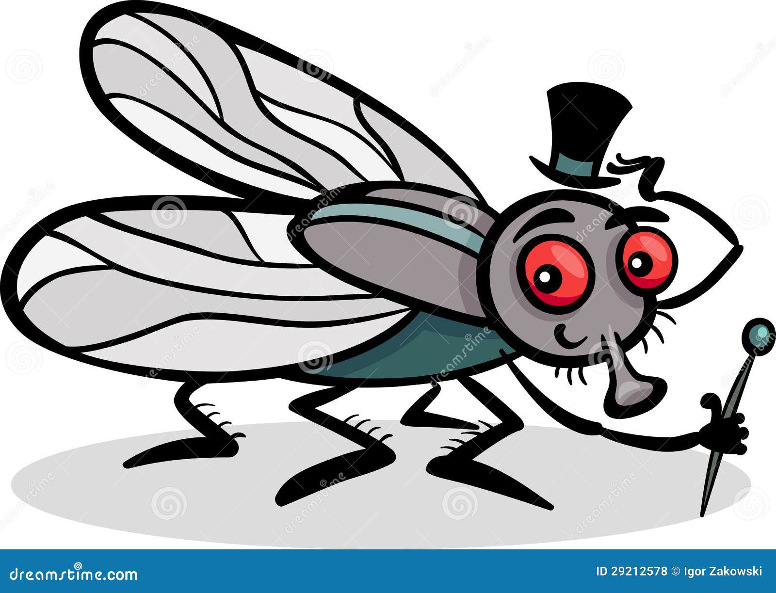Housefly Insect Cartoon Illustration Stock Vector - Illustration of ...