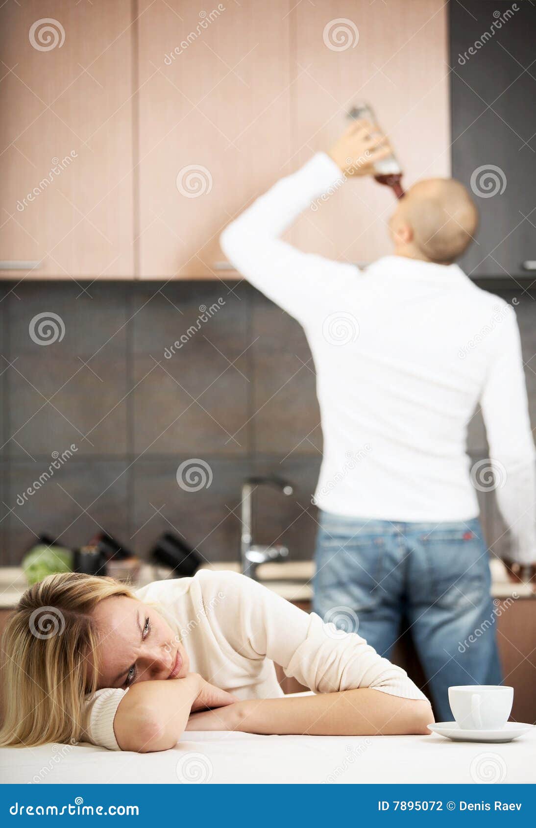 Household alcoholism stock photo. Image of despair, husband - 7895072
