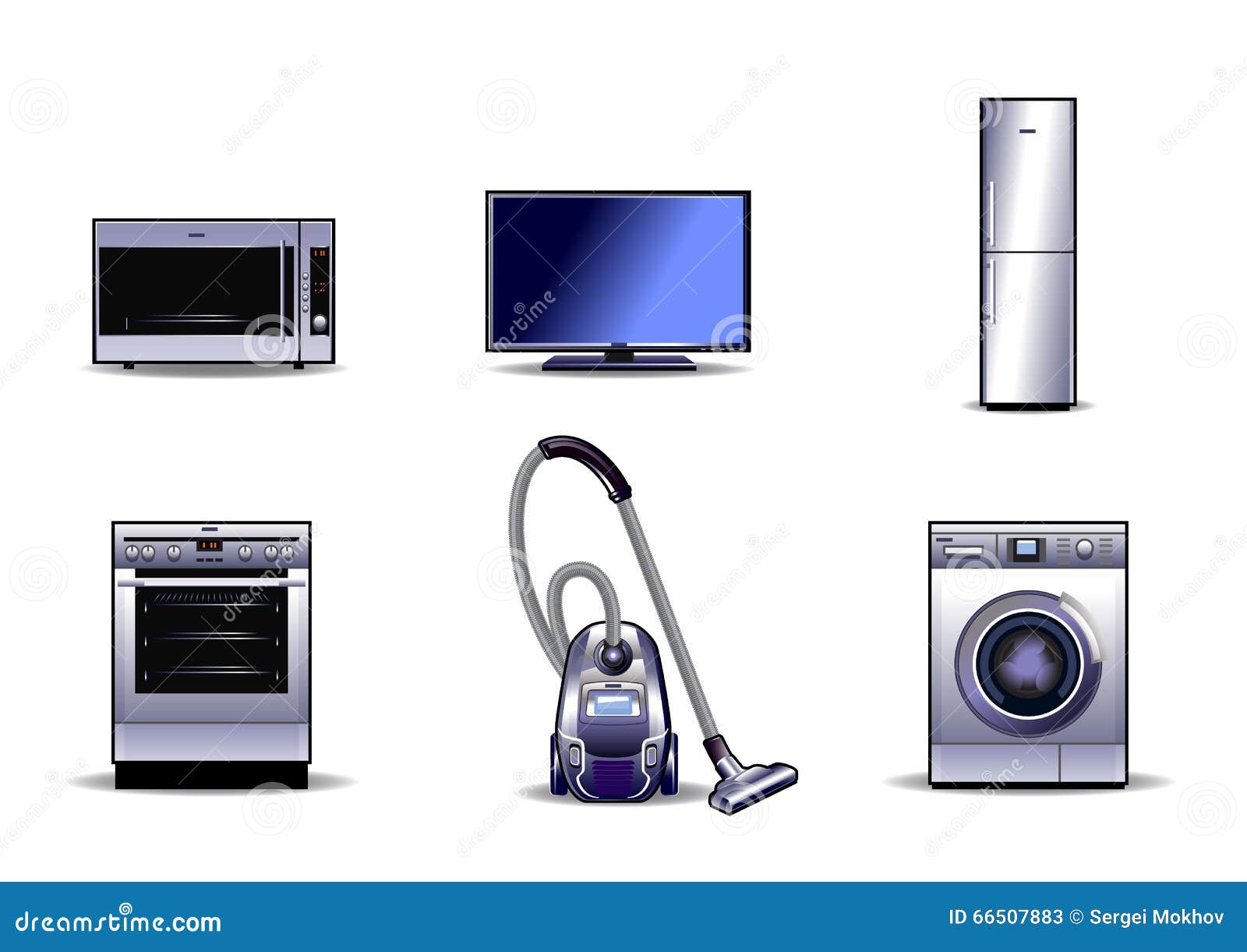Household appliances set stock vector. Illustration of kitchen - 66507883