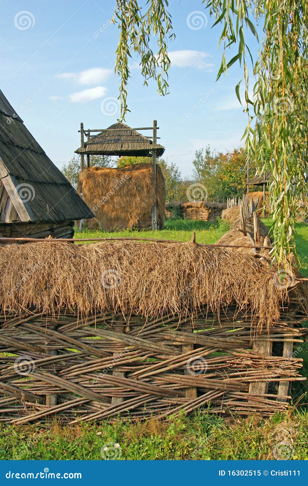 Household with Braided Twigs Fence Stock Image - Image of tradition ...