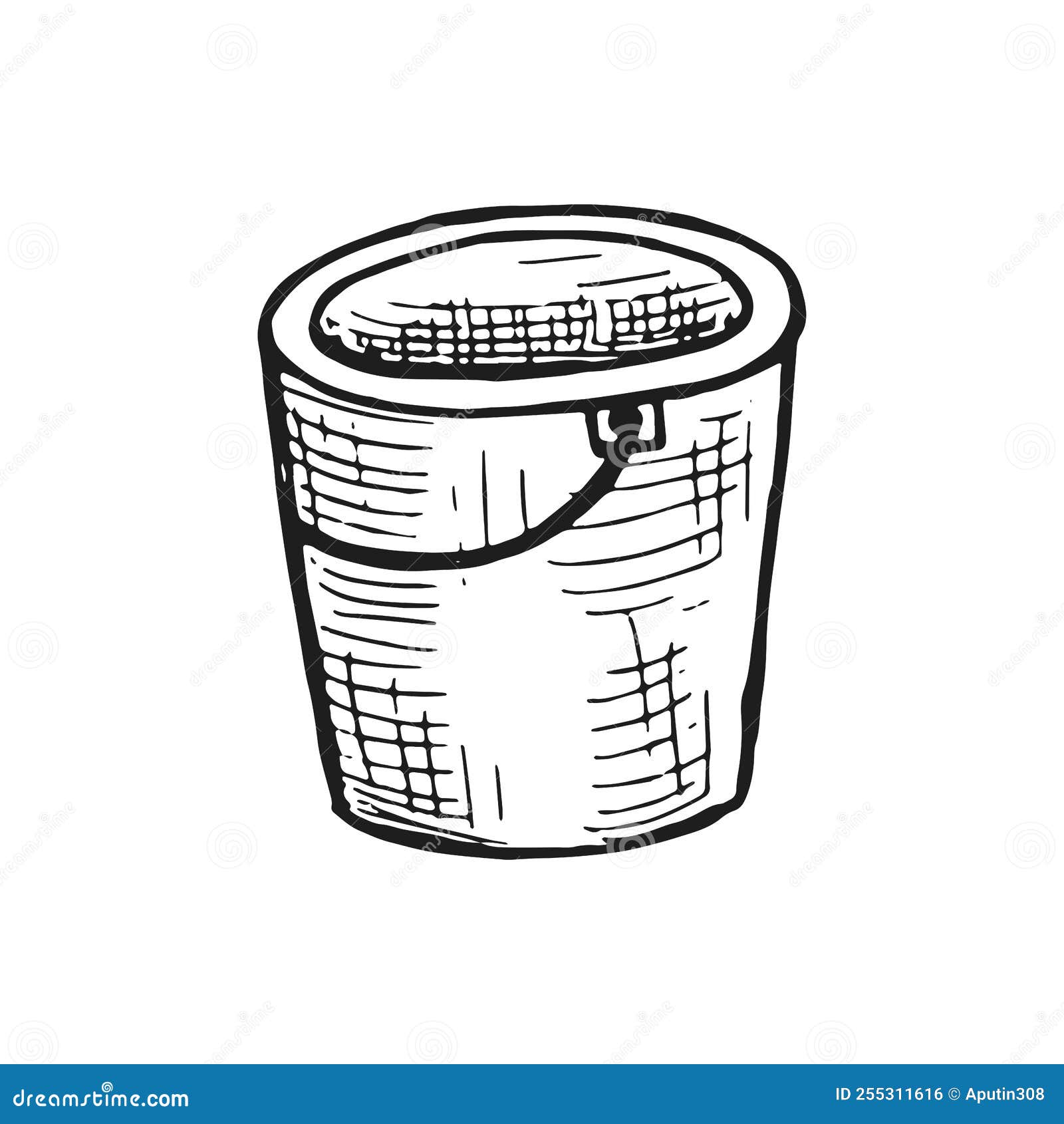Household Bucket Vector Sketch Isolated Stock Vector - Illustration of ...