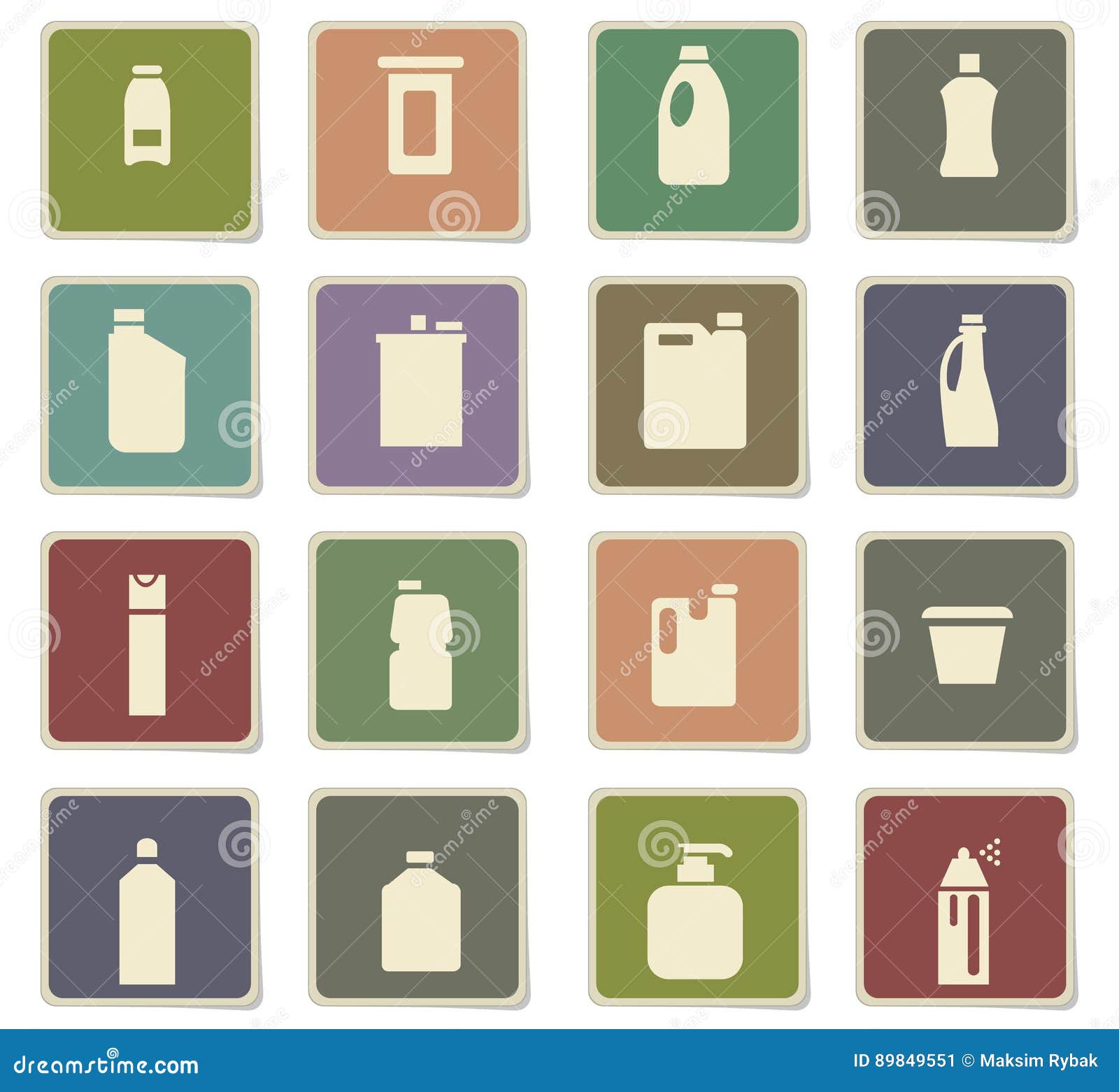 Household Chemicals Icon Set Stock Illustration - Illustration of ...