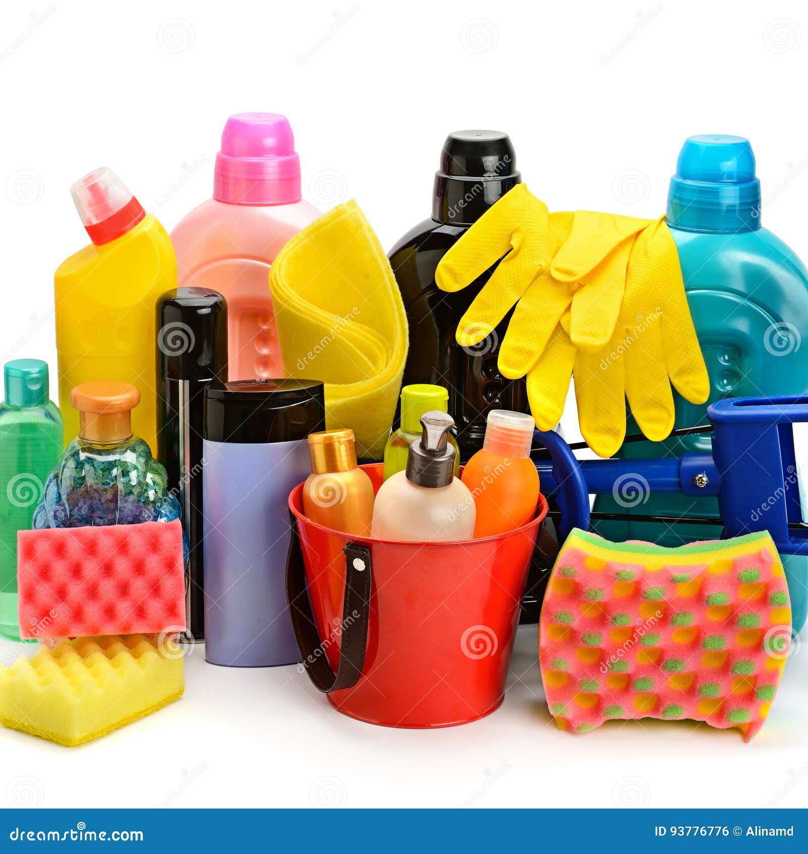Household Chemicals Isolated on White Background Stock Photo - Image of ...