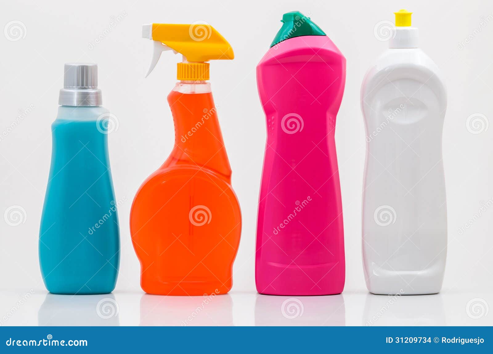 Household Cleaning Bottles 01-Blank Stock Photo - Image of bleach ...