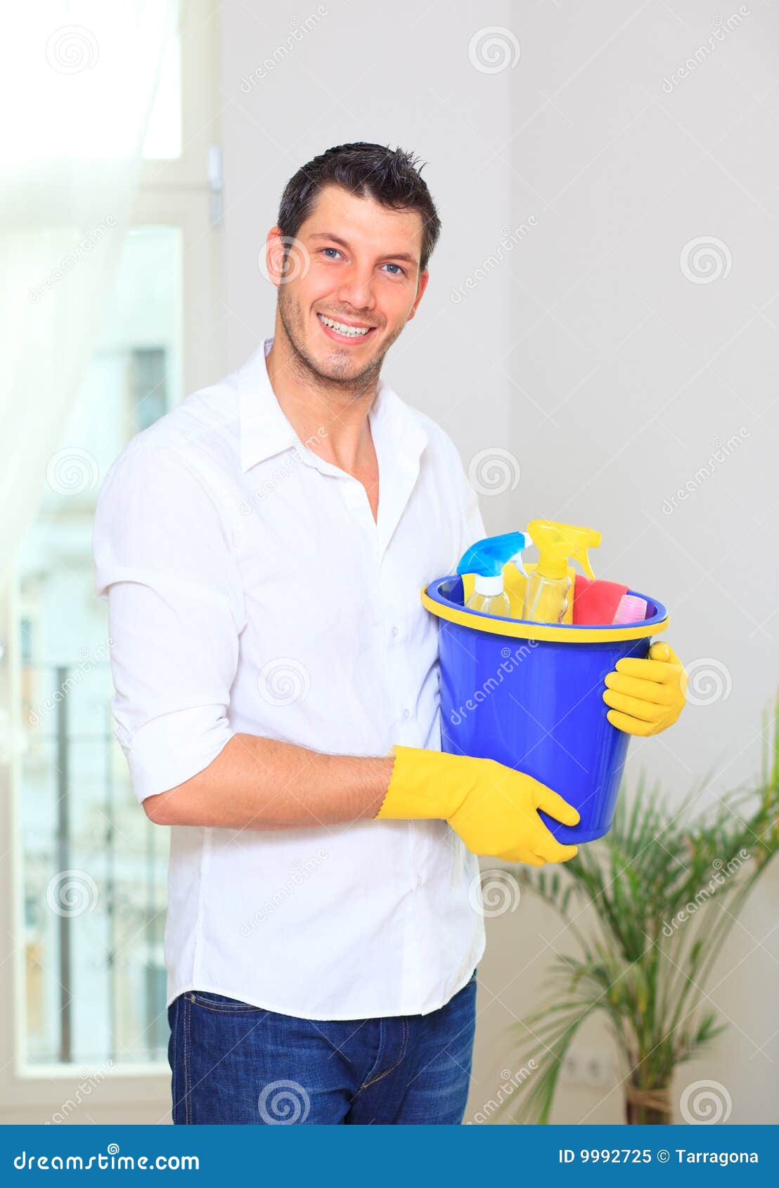 Household cleaning man stock image. Image of cleanse, cute - 9992725