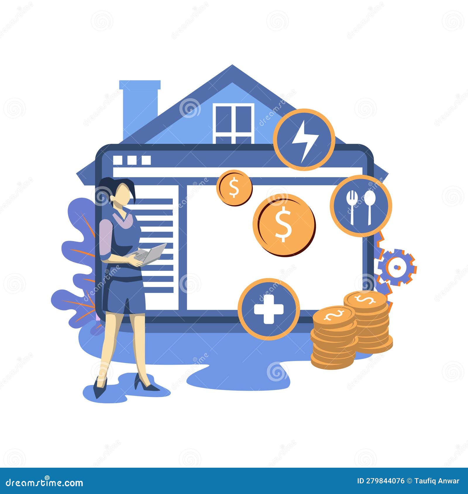 Household Consumption Flat Style Illustration Vector Design Stock ...