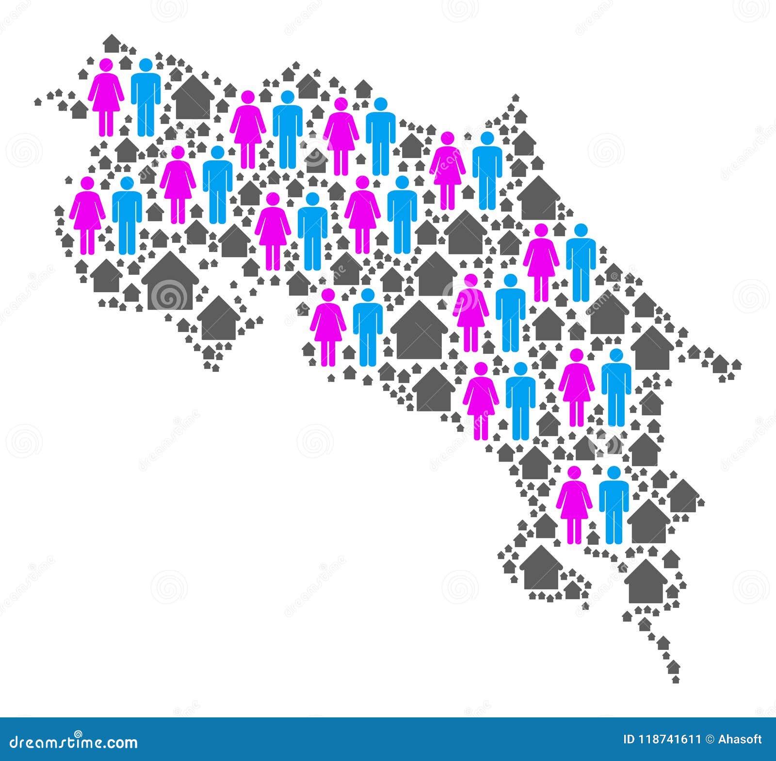 Household Costa Rica Map stock vector. Illustration of areal - 118741611
