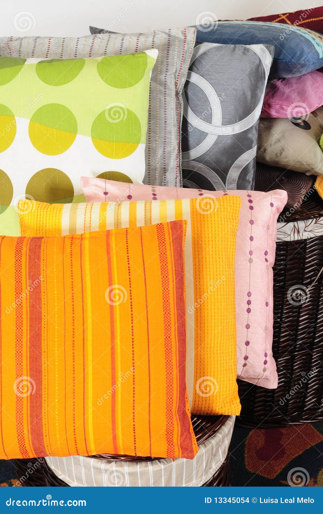 Household Decoration Objects. Stock Photo - Image of cushion, orange ...
