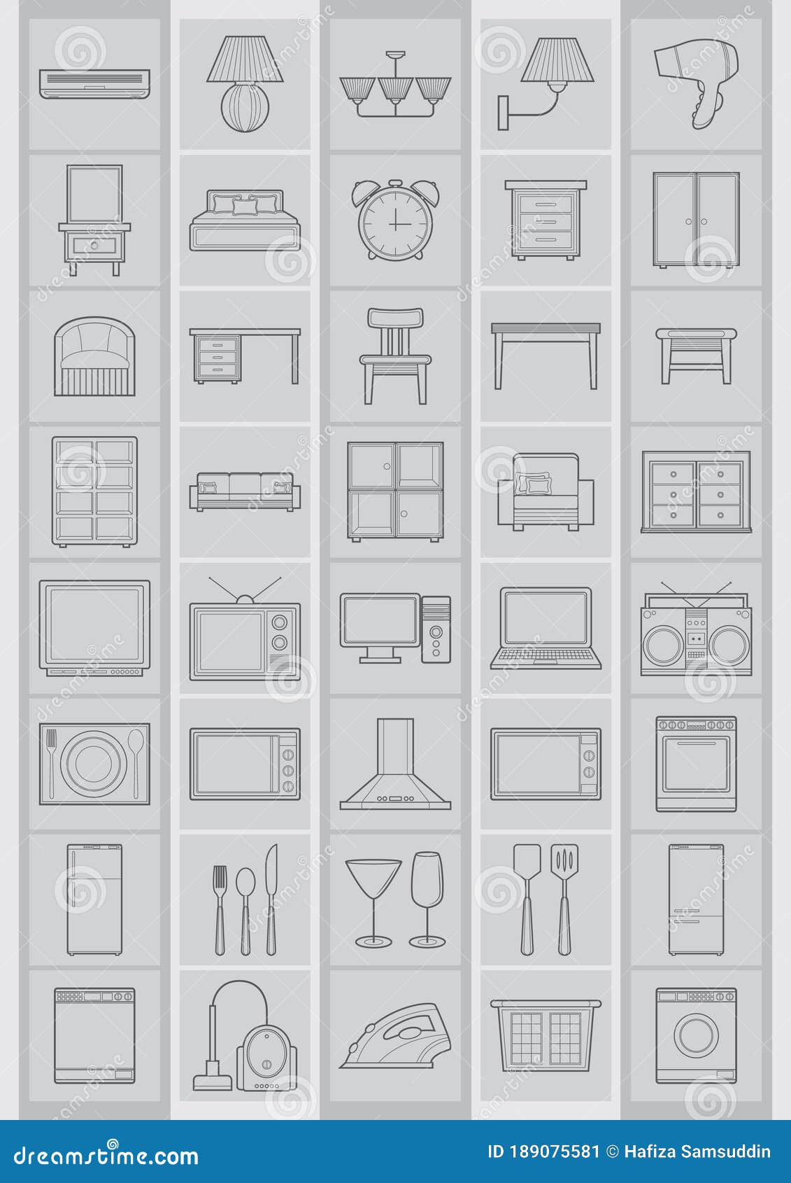 Household Electrical Items. Vector Illustration Decorative Design Stock ...