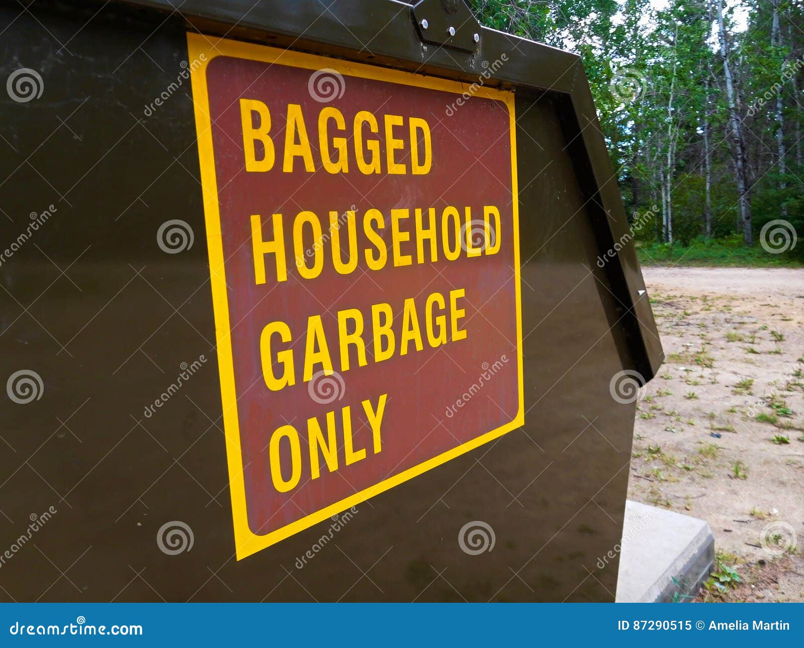 Household Garbage only Sign on Dumpster Stock Image - Image of canada ...