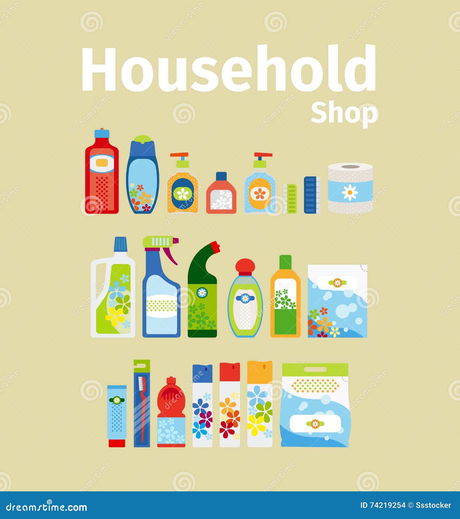 Household Goods Shop Icon Set Stock Vector - Illustration of dish ...