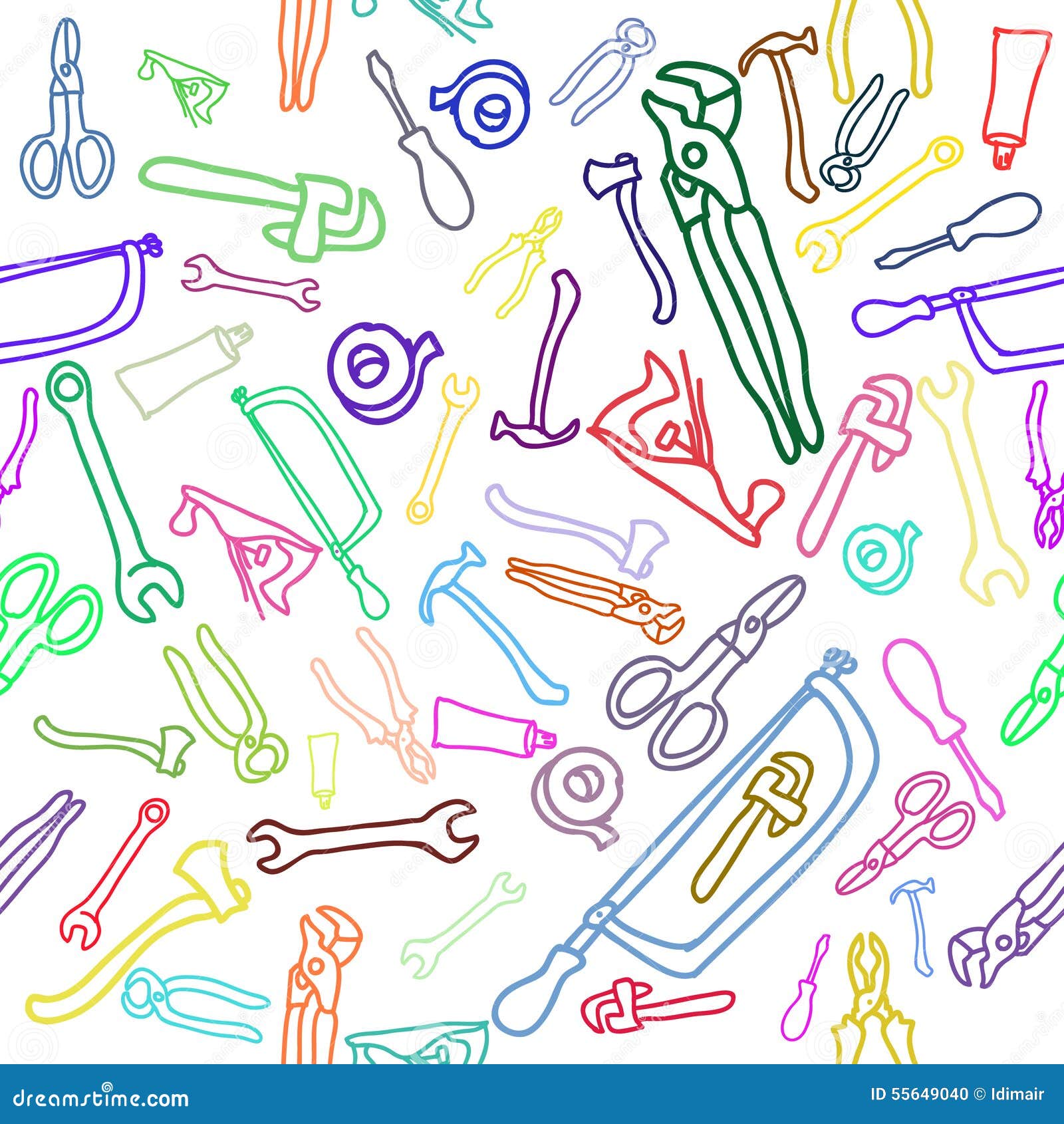 Household Hand Tools Seamless Pattern. Vector Stock Vector ...