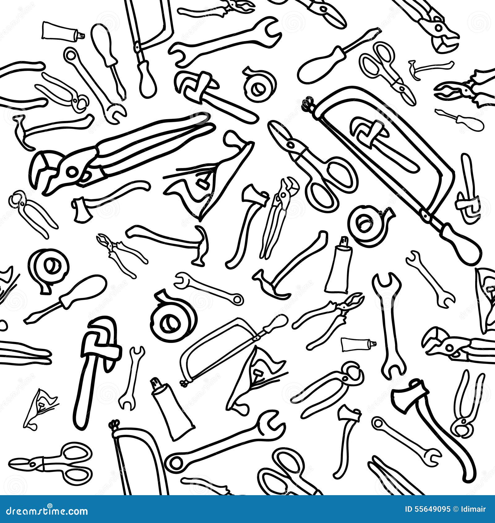 Household Hand Tools Seamless Pattern. Vector Stock Vector ...