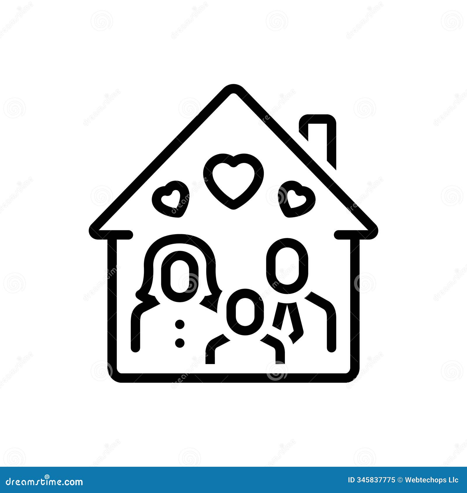 Black Line Icon for Household, Family and Parent Stock Illustration ...