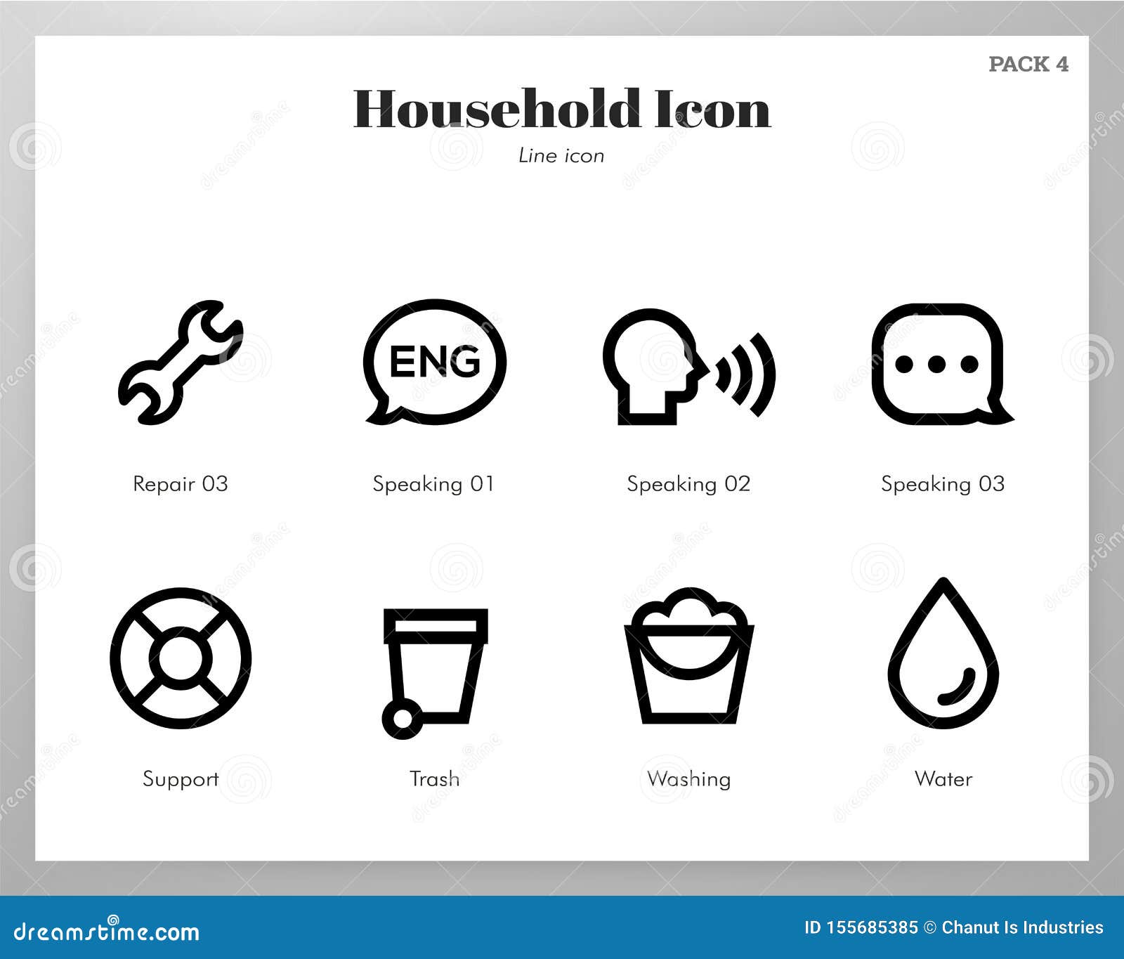 Household icons Line pack stock vector. Illustration of conversation - 155685385