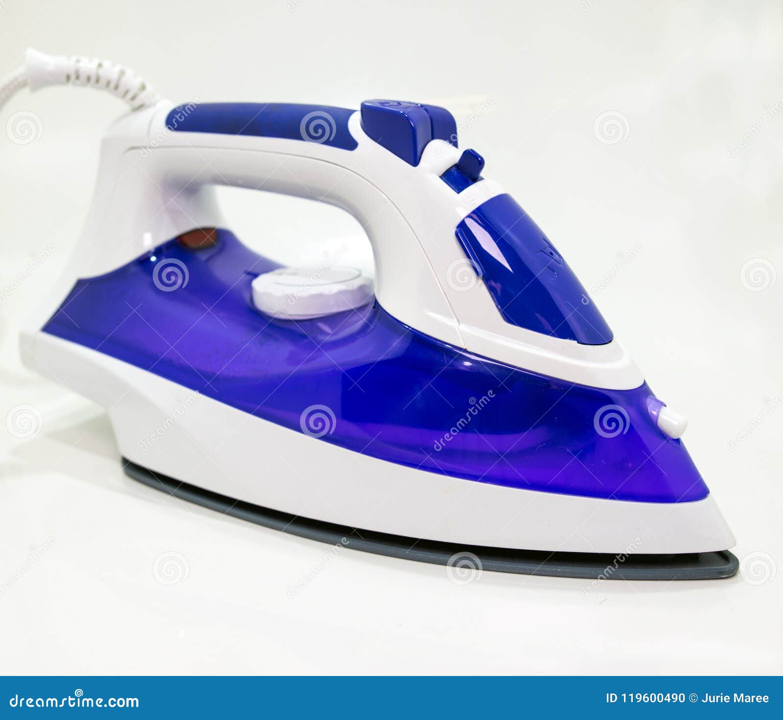 Household Iron, Isolated on White. Stock Photo - Image of blue, object ...