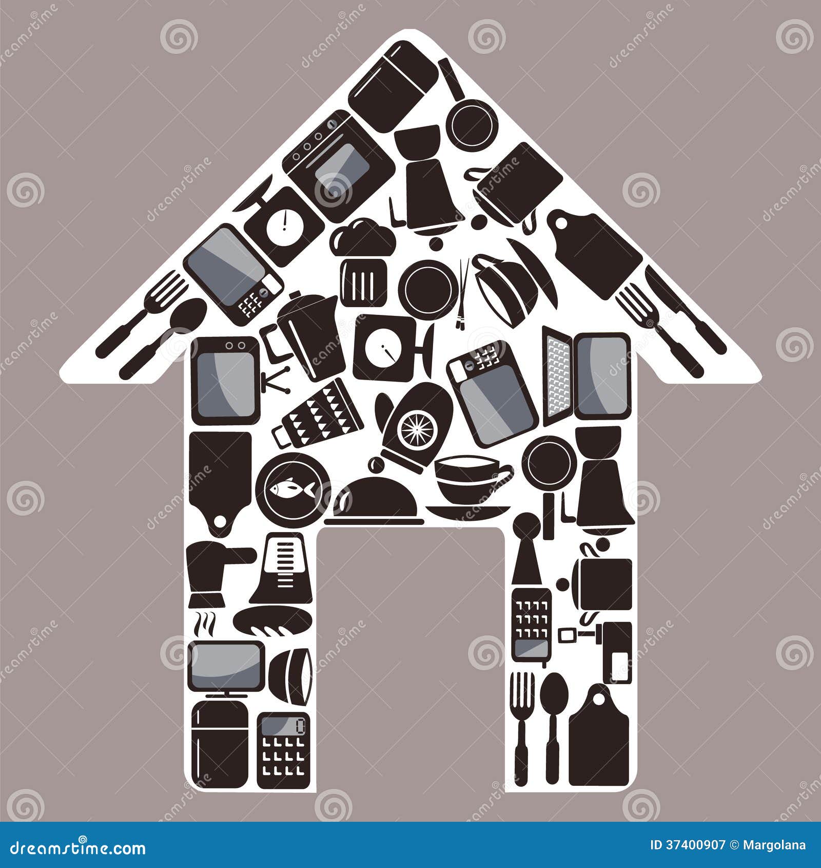 Household items stock vector. Illustration of plate, refrigerator ...