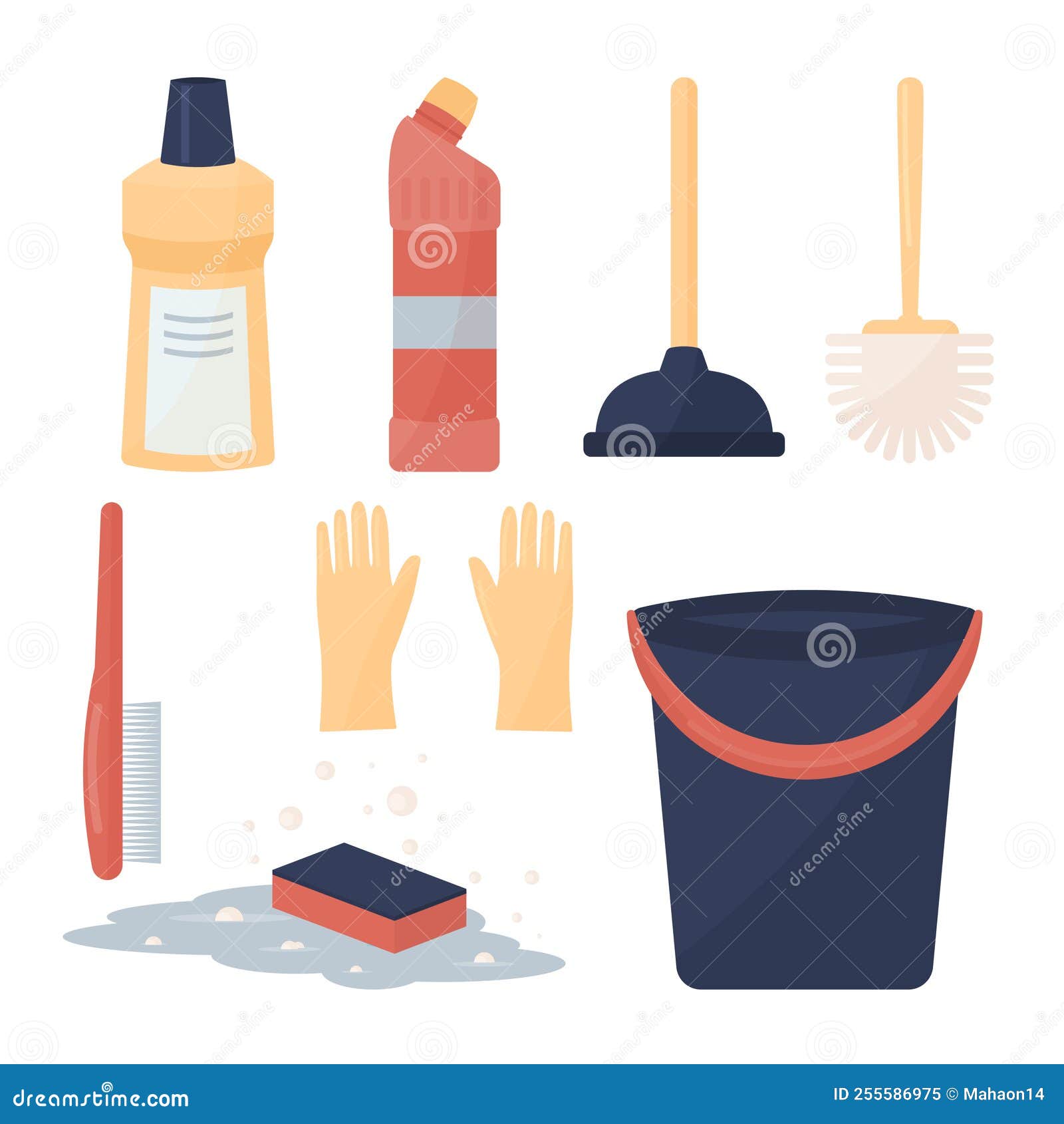 Household items kit stock vector. Illustration of house - 255586975