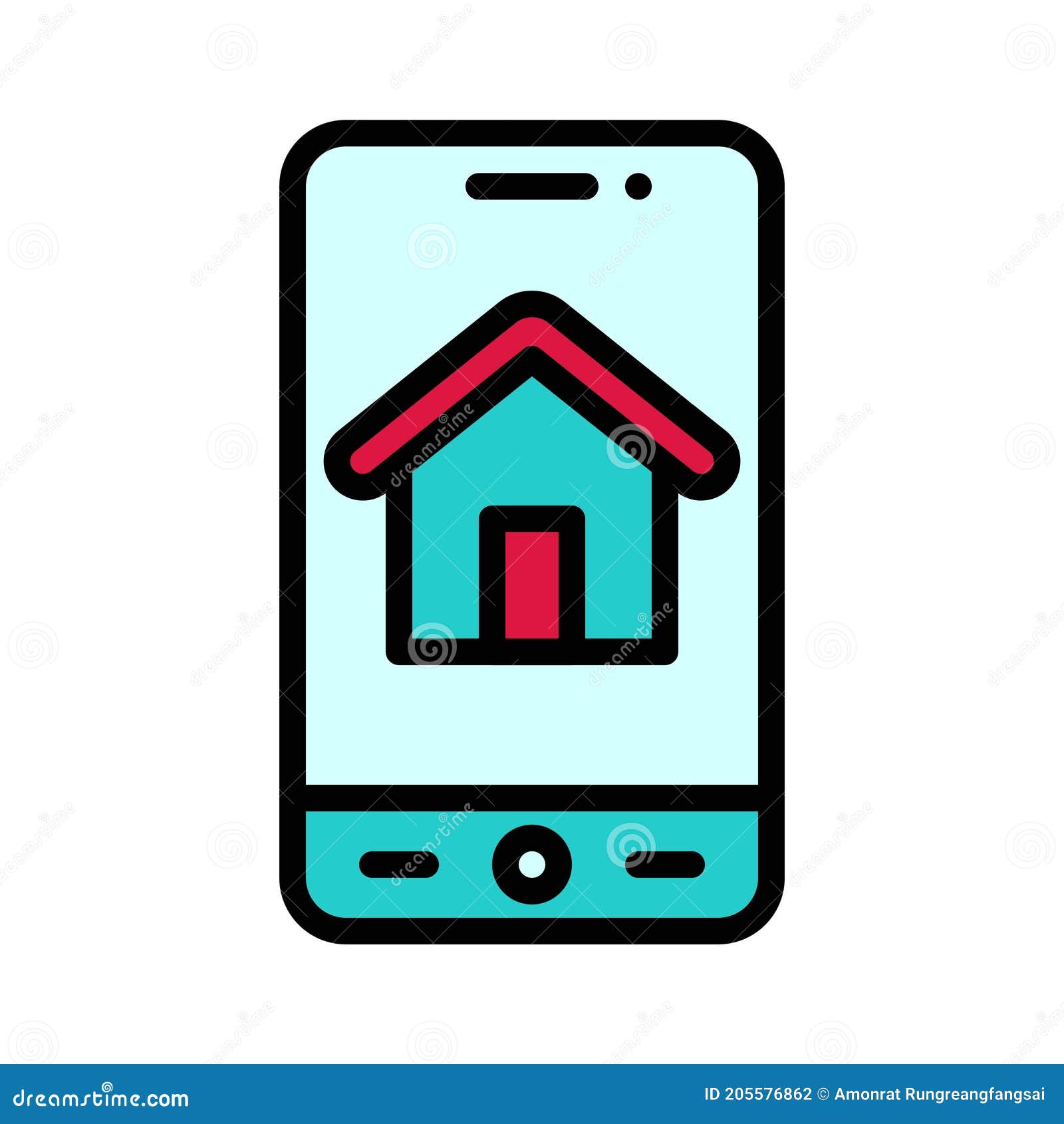 Household Management App Icon, Mobile Application Vector Illustration ...