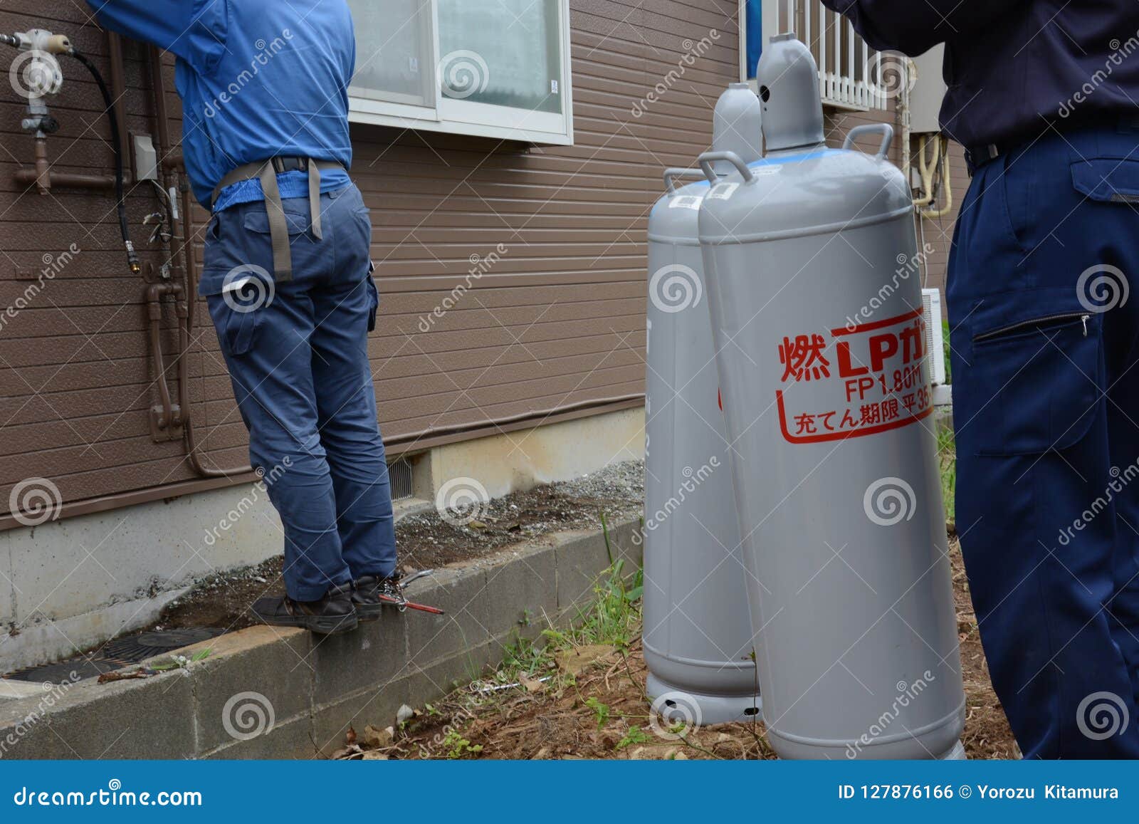 Propane Gas Installation Work Editorial Photo - Image of service, home ...