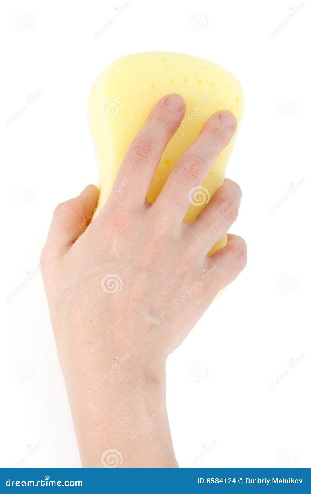 Household sponge in a hand stock photo. Image of abstract - 8584124