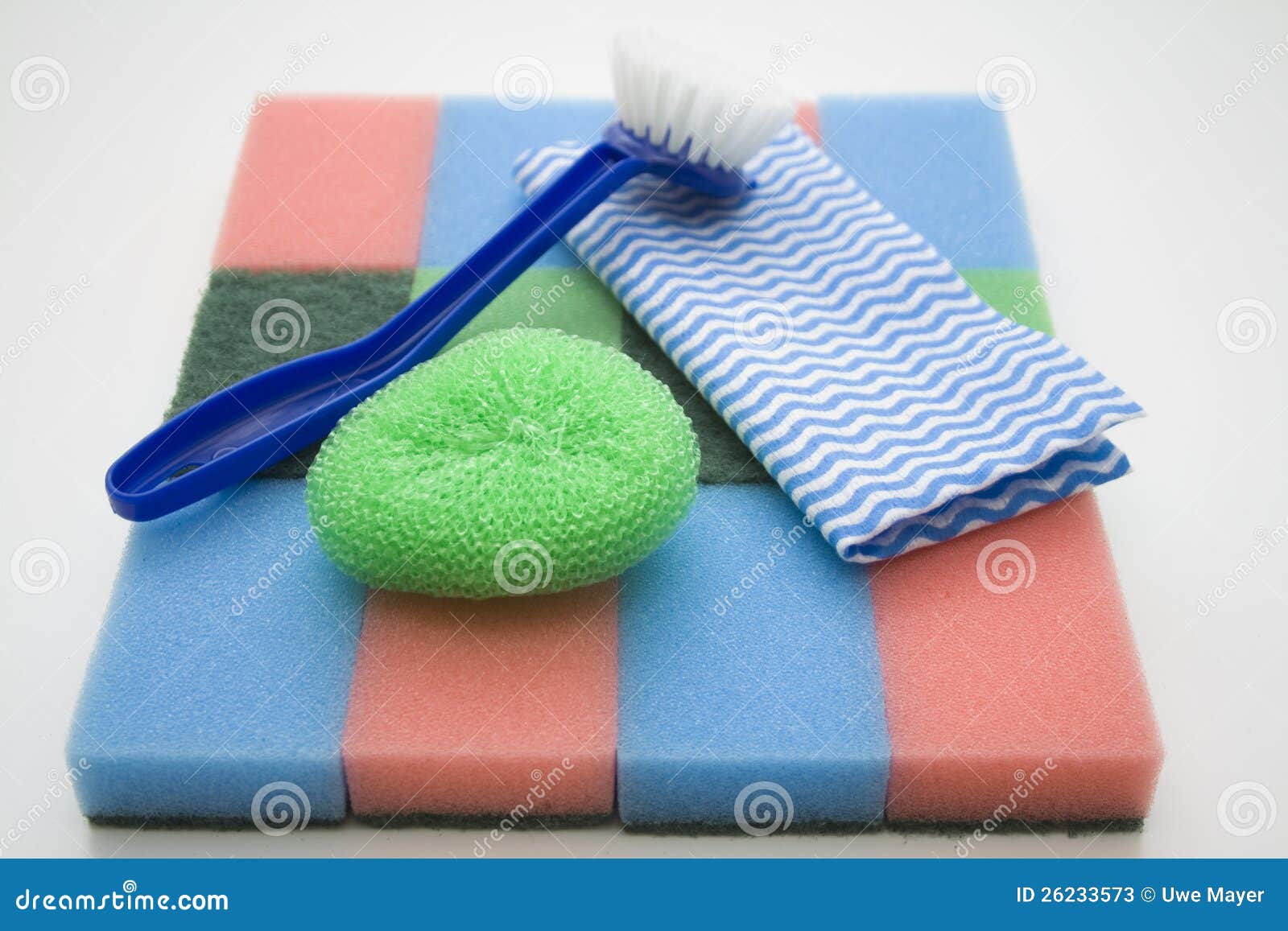 Household Sponge and Rinsing Brushes Stock Image - Image of cloth ...