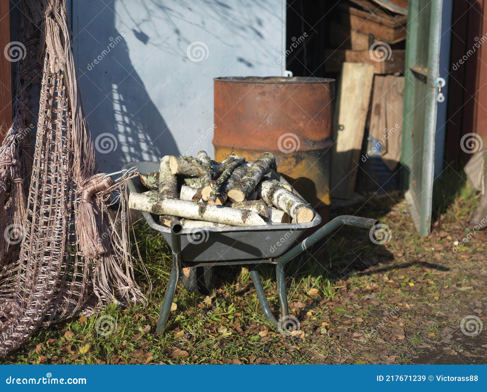 Open messy garage stock image. Image of storage, barn - 217671239