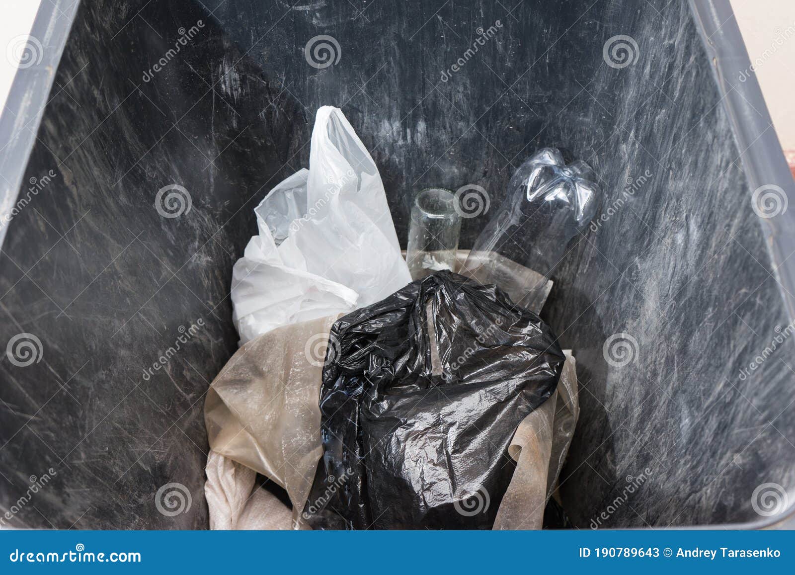 Trash Inside Huge Tree. Garbage Pile. Environmental Pollution Concept ...