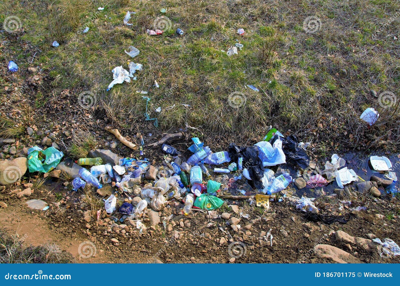 Household Waste Disposed of Field Editorial Image - Image of dump ...