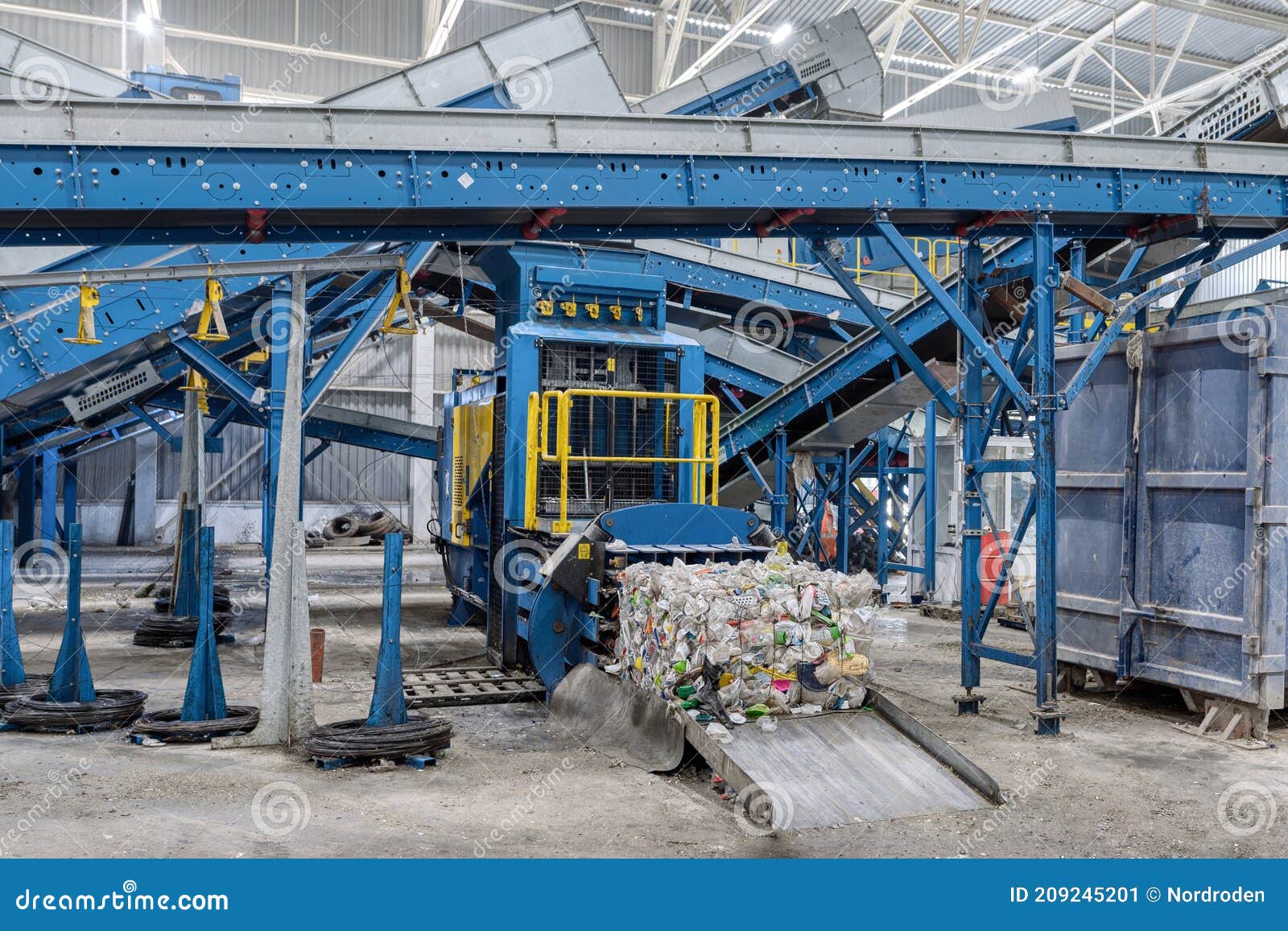 Household Waste Sorting and Recycling Plant. Press for Pressing Plastic ...