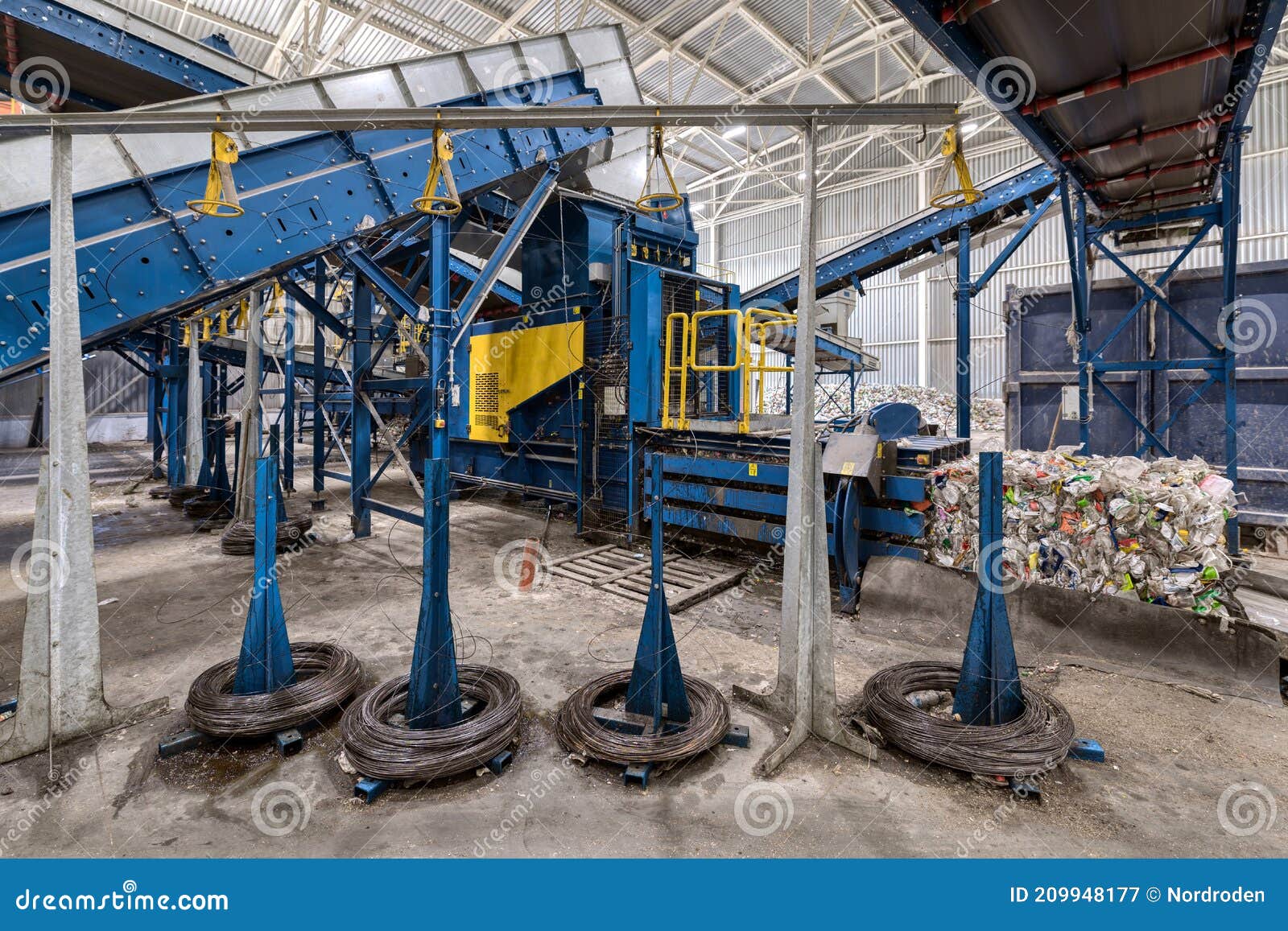 Household Waste Sorting and Recycling Plant. Press for Pressing Plastic ...