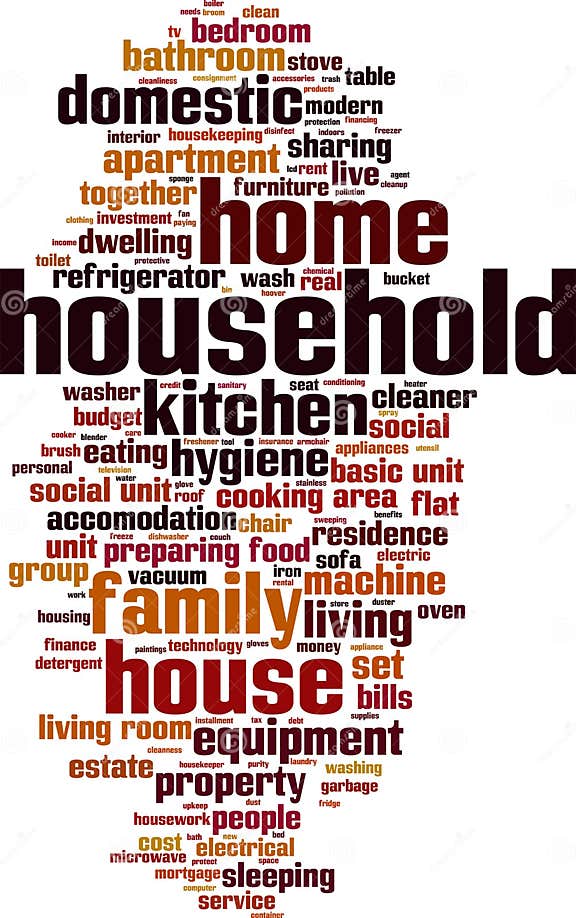 Household word cloud stock vector. Illustration of unit - 282657740